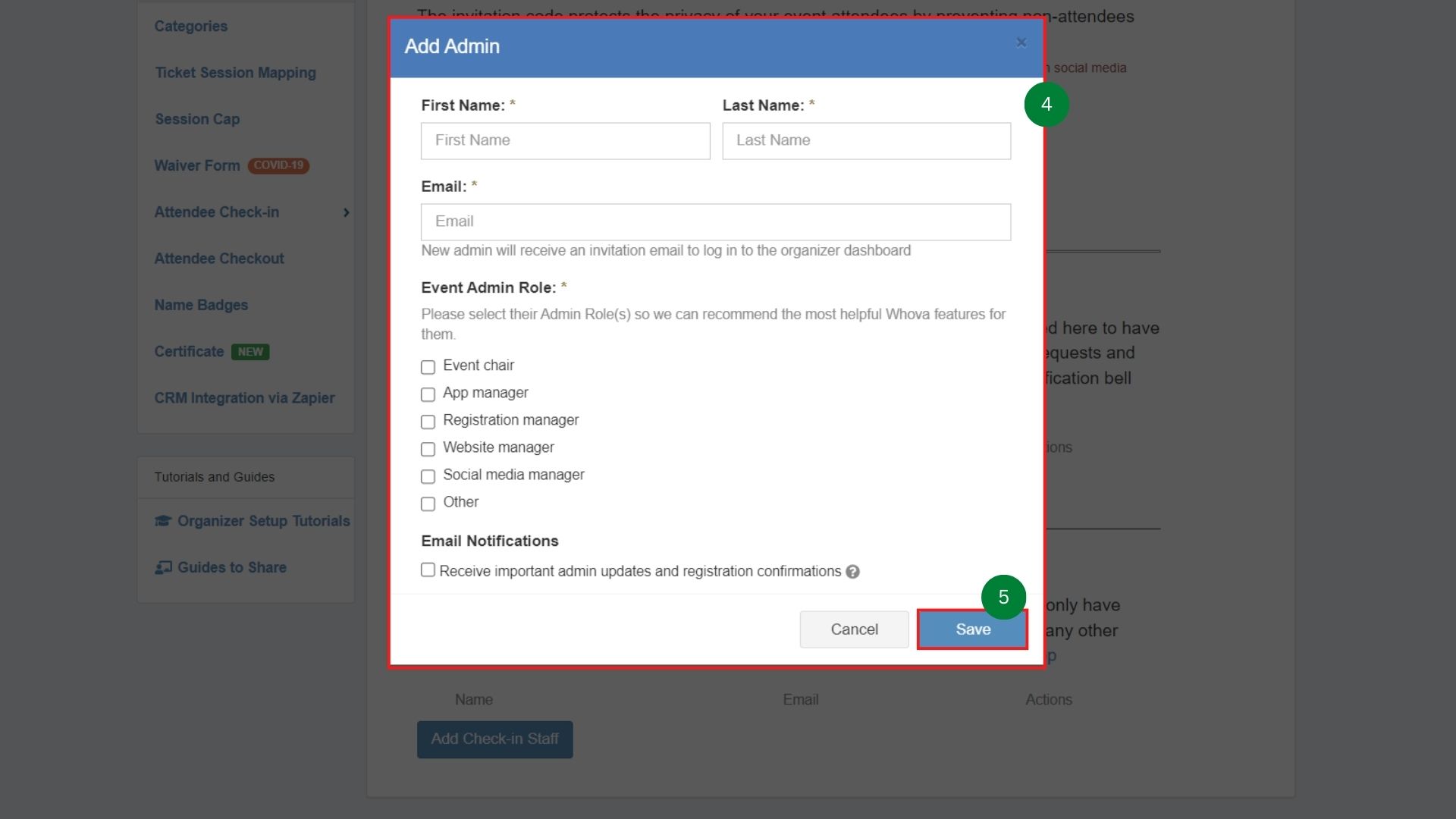 How do I add admins to my event? – Help Center