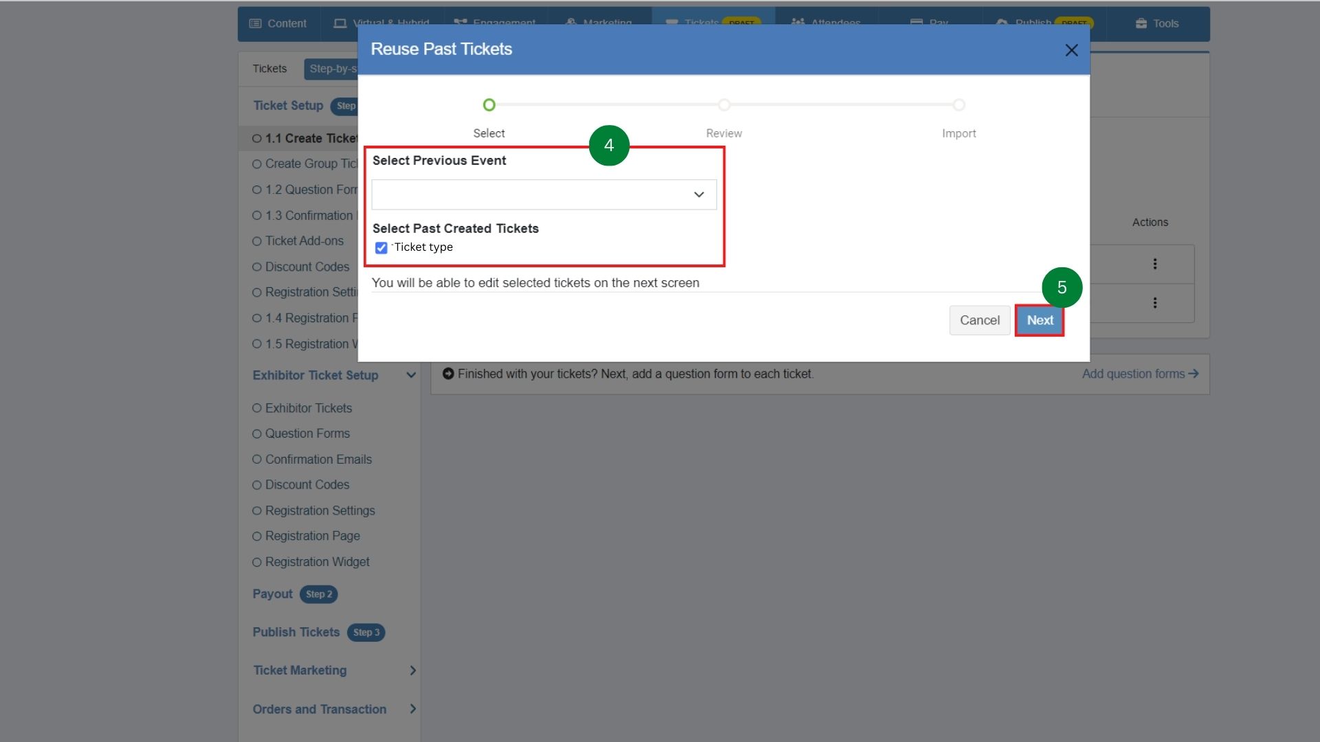 How do I copy over tickets I created for a previous event to this year ...