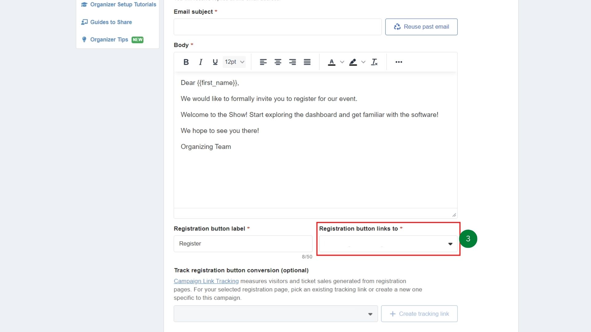 How do I link an email campaign to a specific registration page? – Help ...