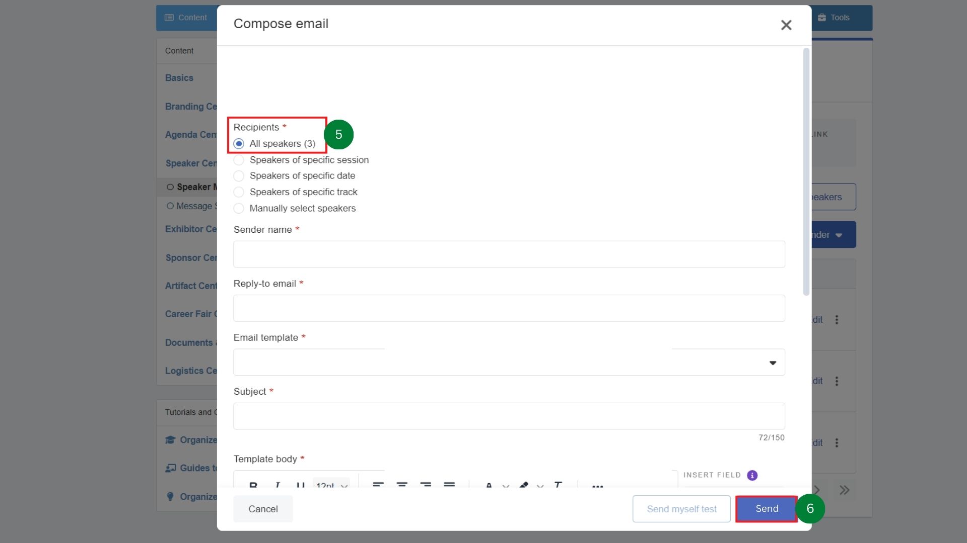 How do I send emails to Speakers? – Help Center