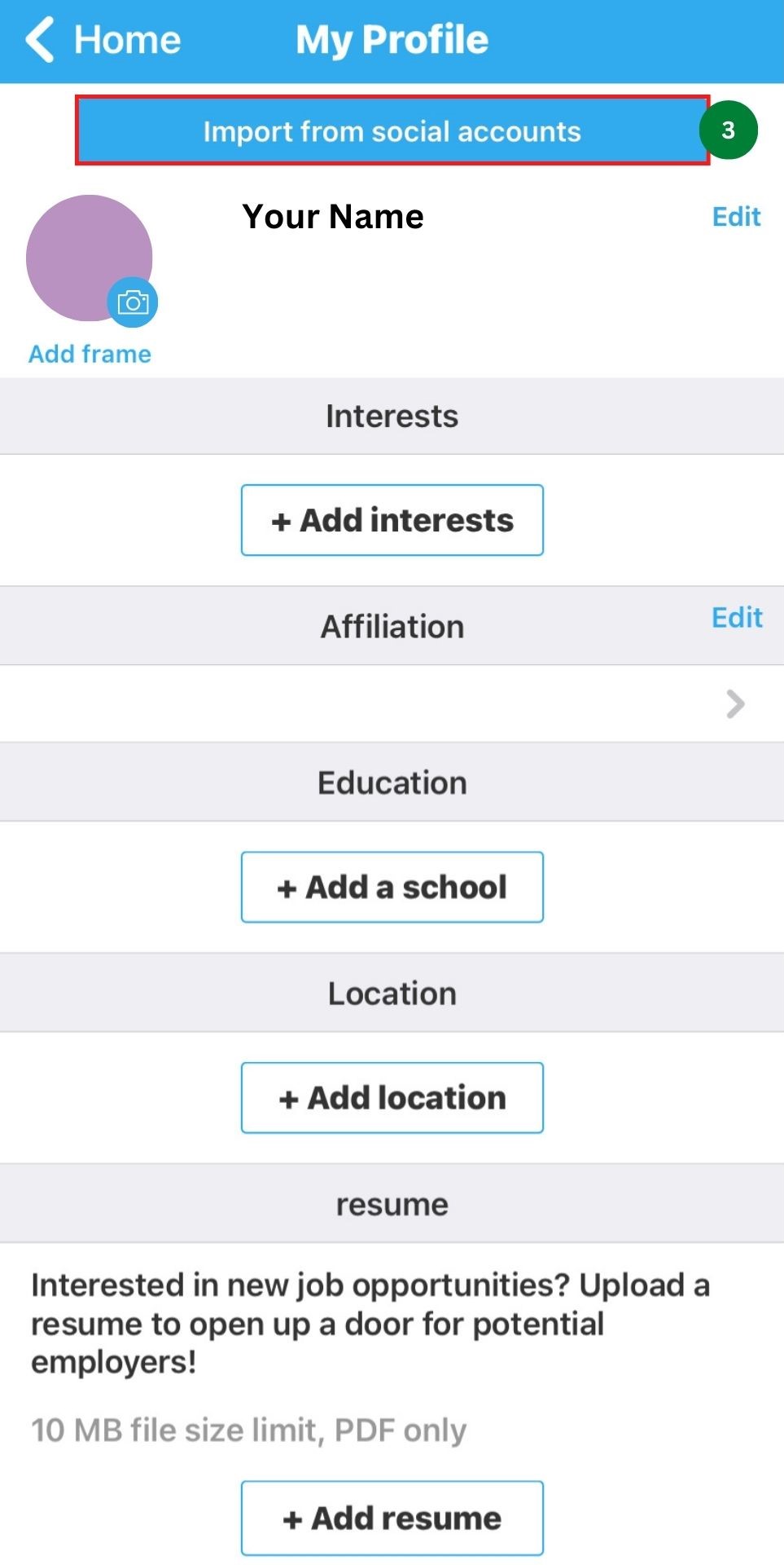 Is it possible to import my profile information from my social media ... Is it possible to import my profile information from my social media ...
