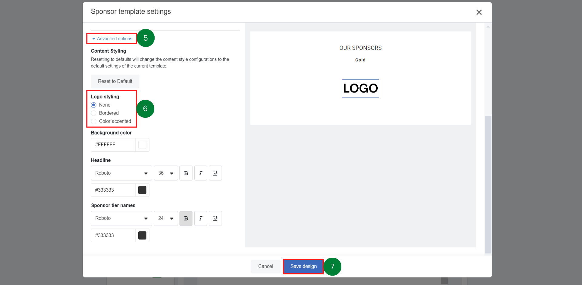 Is there a way to style the logo differently on the Sponsor List ...