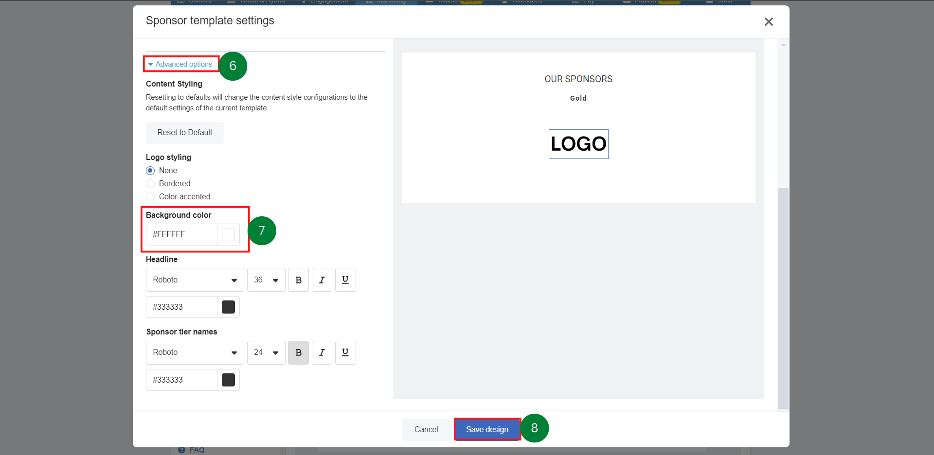 How can I change the Sponsor Banner background color? – Help Center