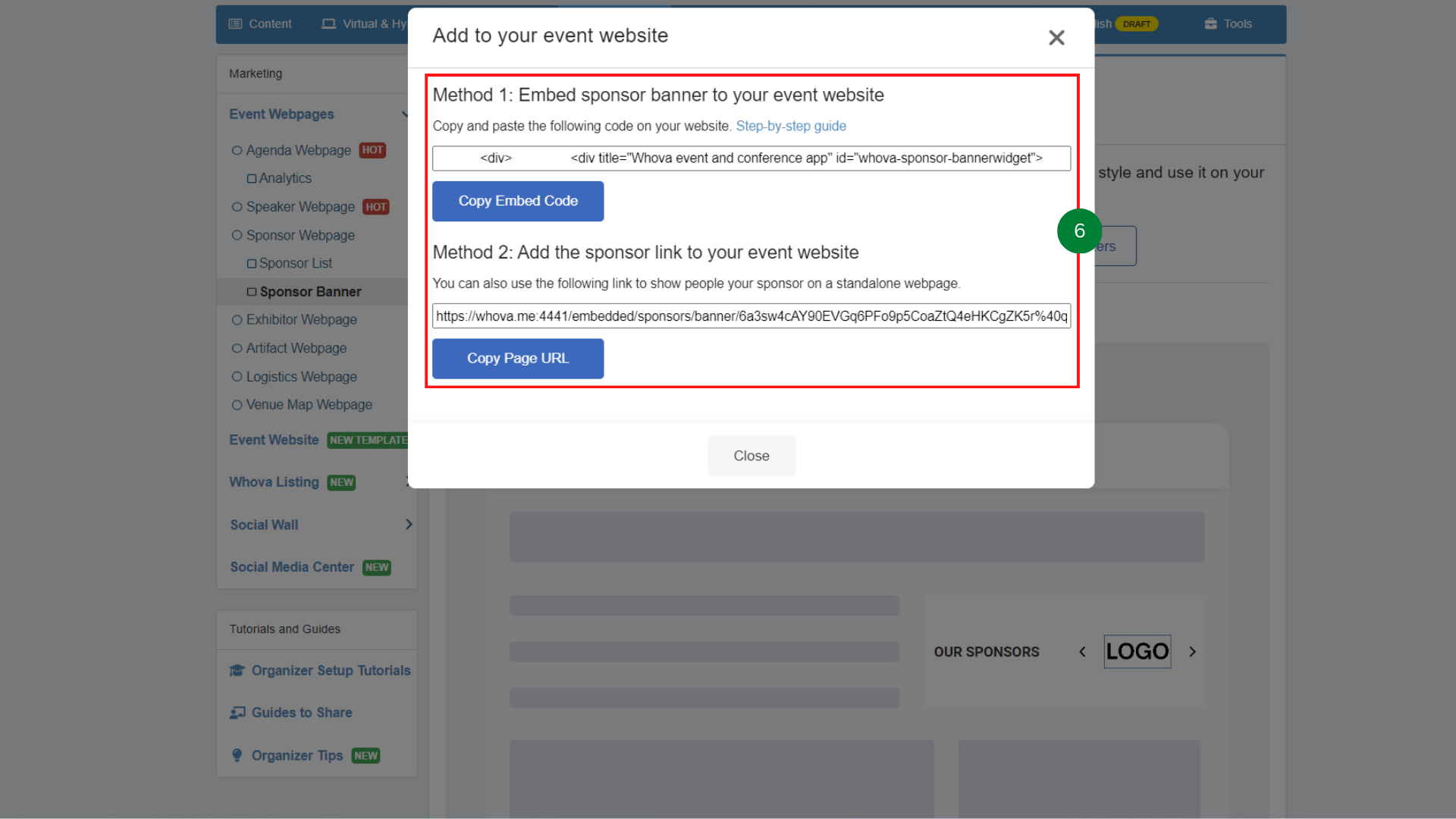 Where can I find the links to add the Sponsor Banner to my website ...