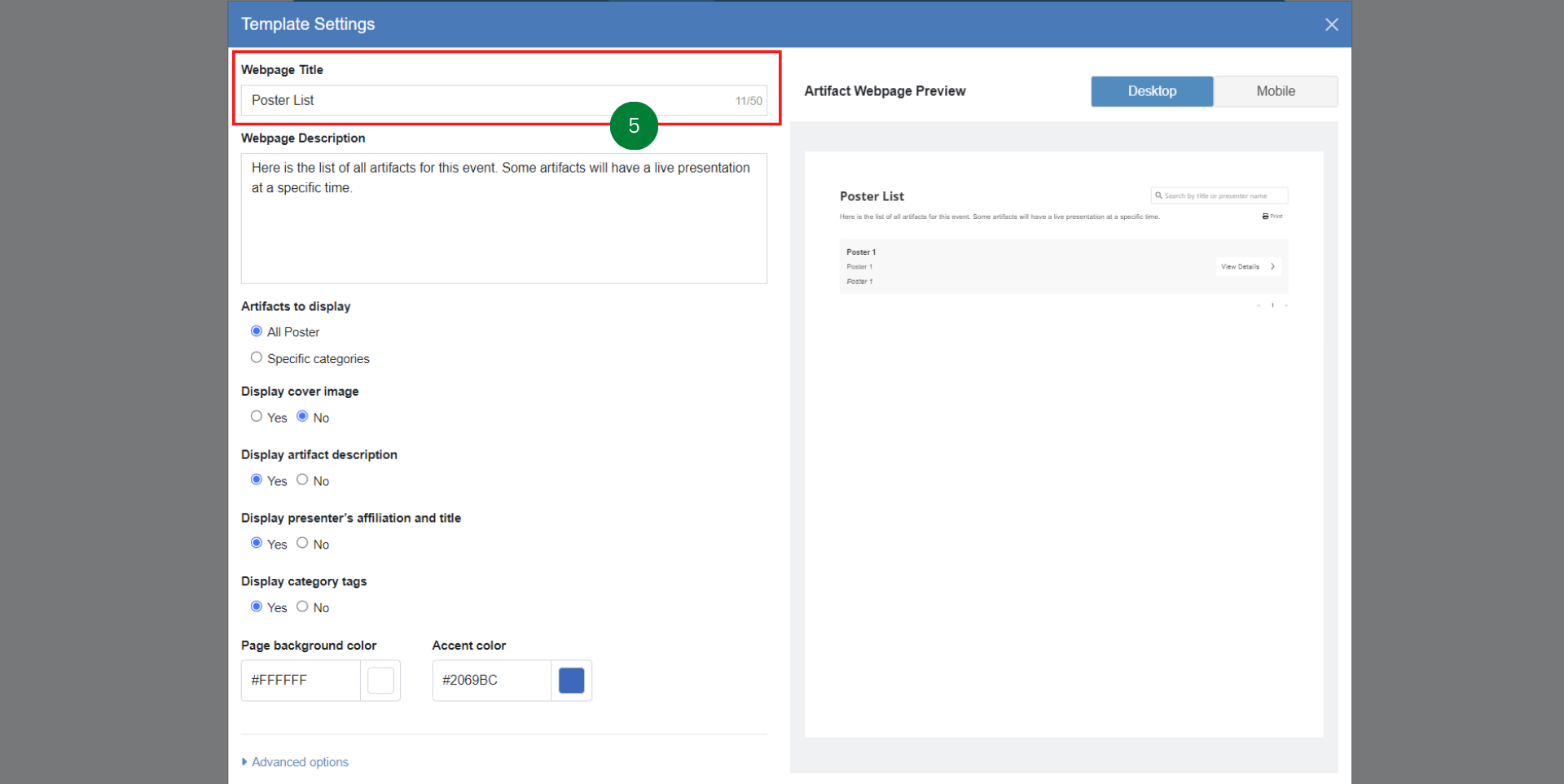 How can I change the webpage title for the Artifact Webpage? – Help Center