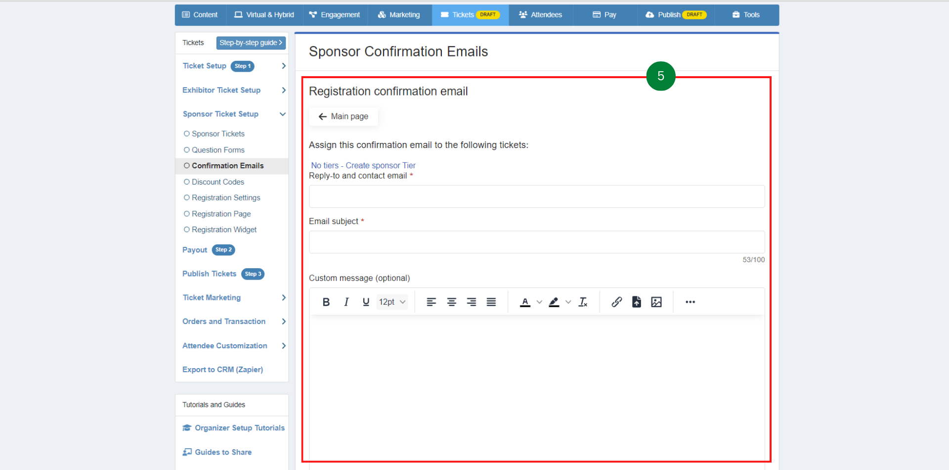 How do I create/send confirmation emails for sponsors? – Help Center