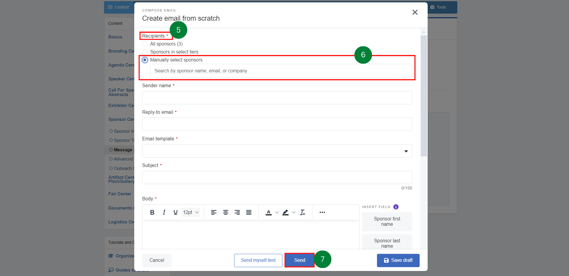 How do I send messages to specific Sponsors? – Help Center