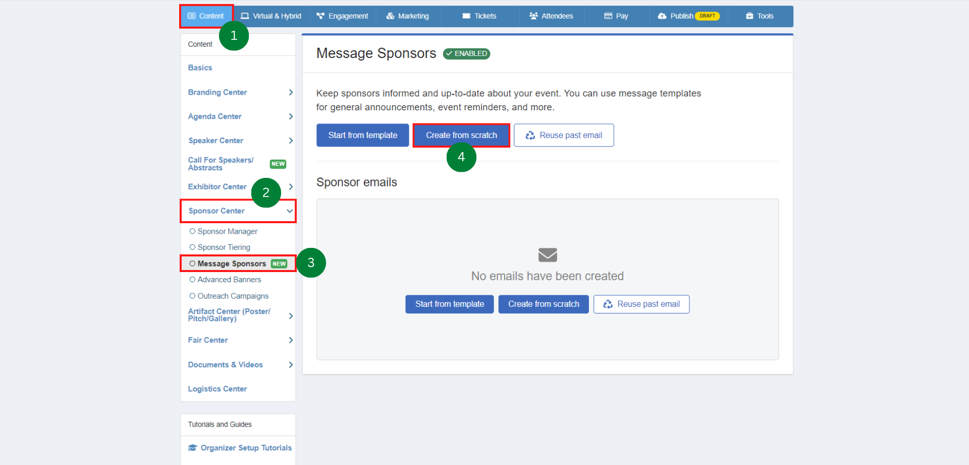 How do I send messages to specific Sponsors? – Help Center