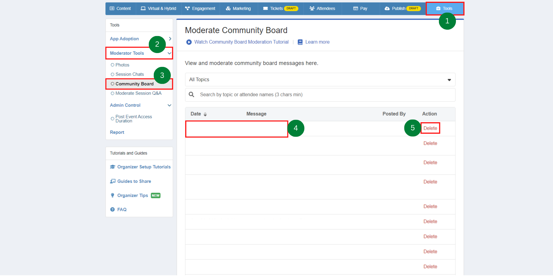 How do I delete community board messages? – Help Center