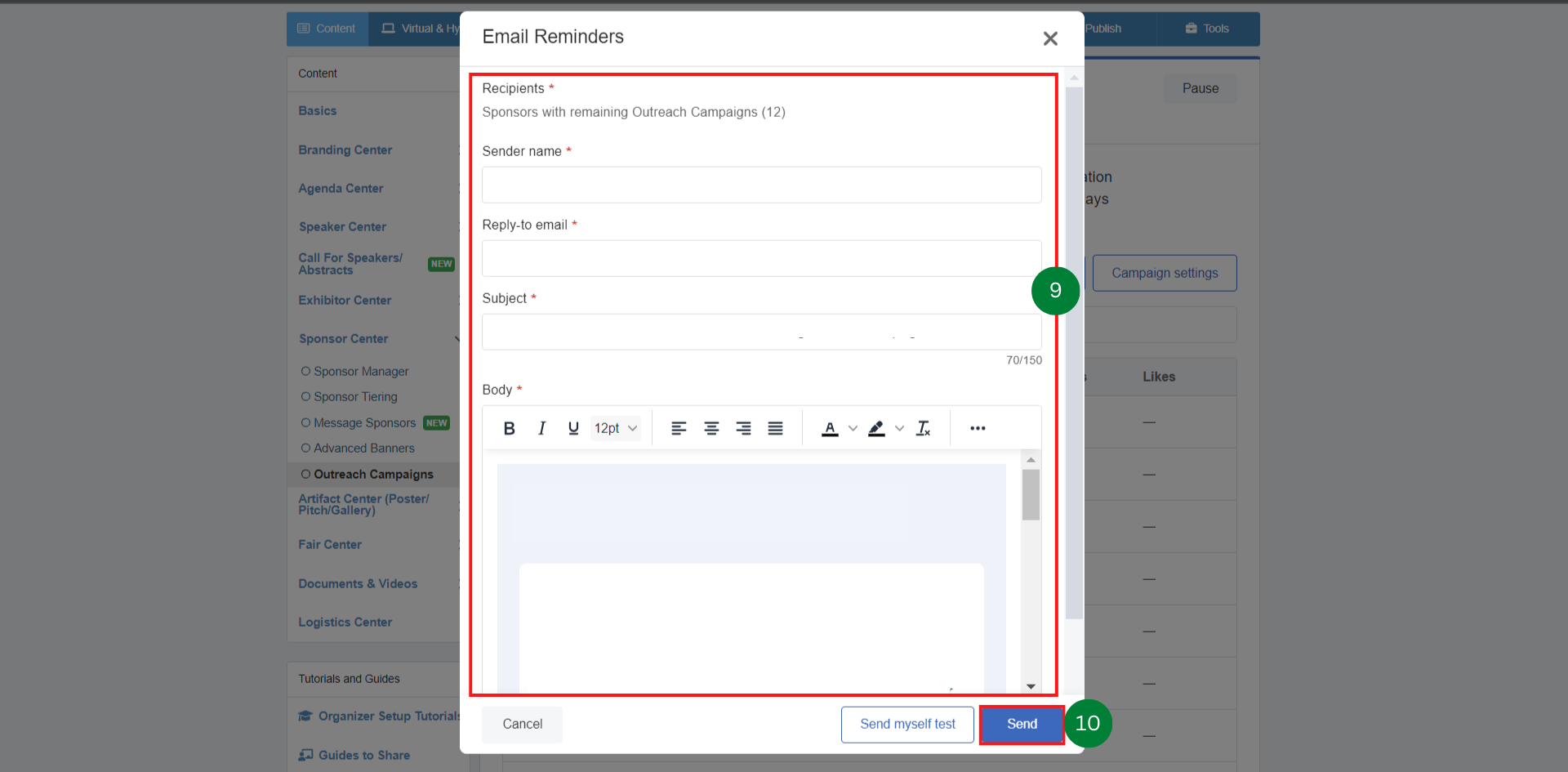 Can sponsors send out a message to all attendees? – Help Center