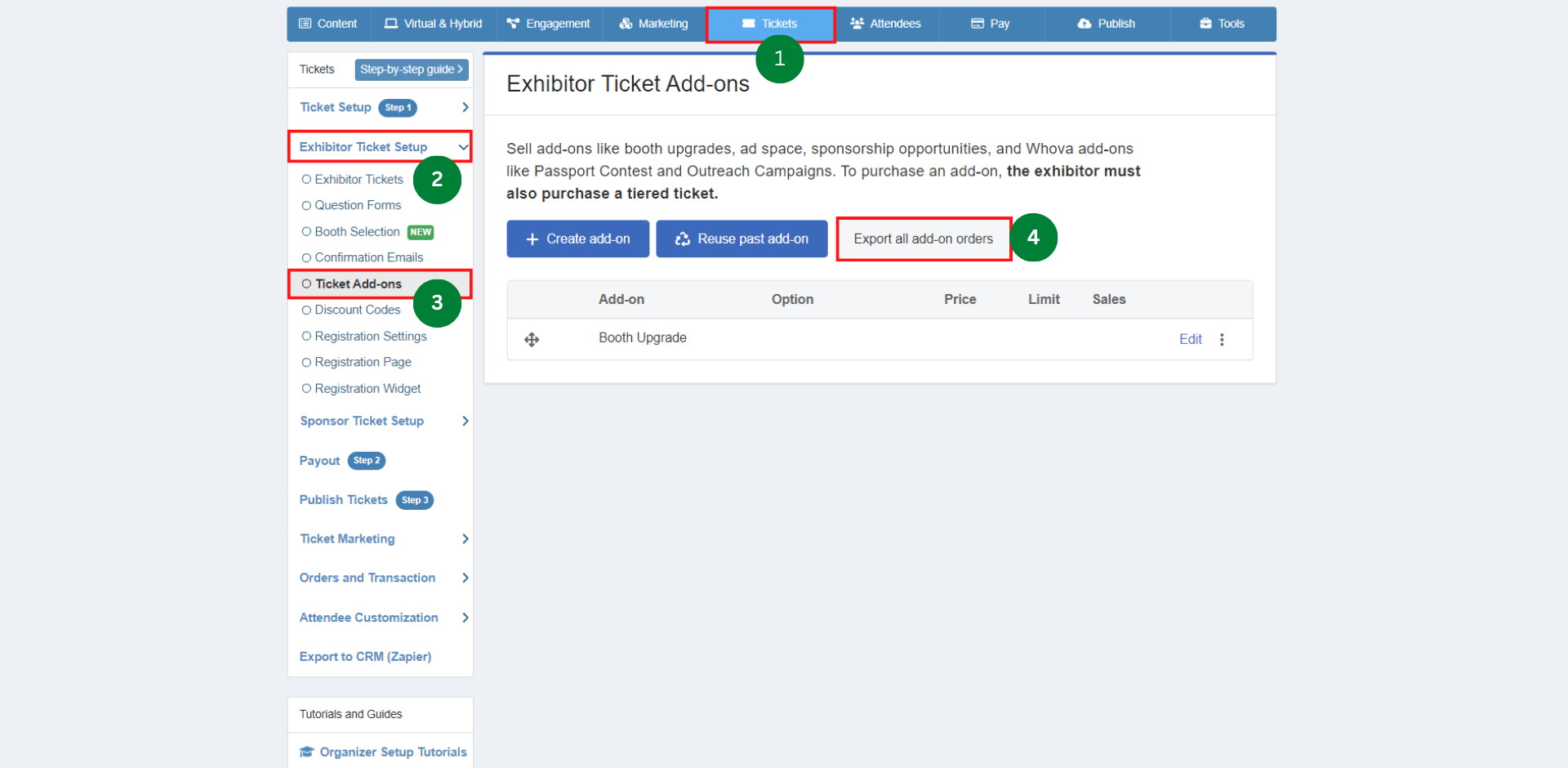 Where do I find info about exhibitors add-on orders? – Help Center