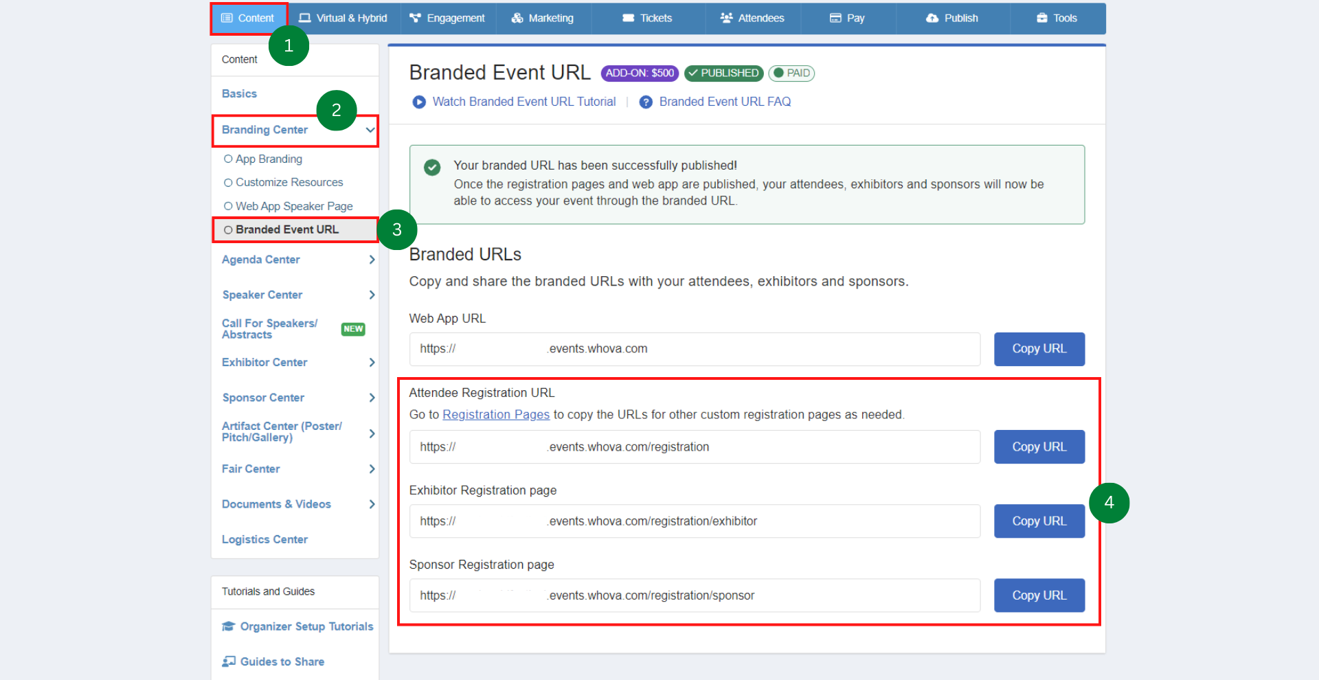 Where do I find Branded URL's for registration pages? – Help Center