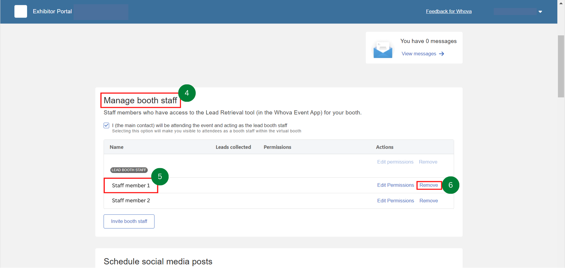 How do I remove a booth staff member using the exhibitor portal? – Help Center