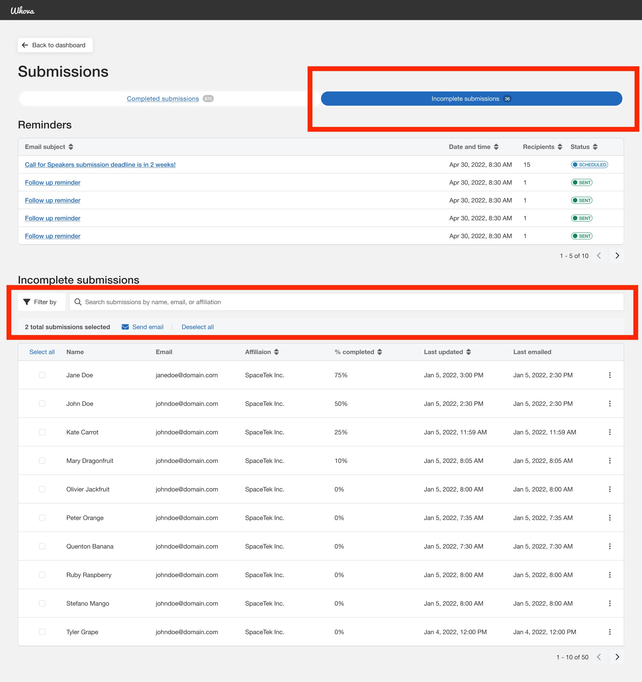 How may I follow up with incomplete submissions? – Help Center