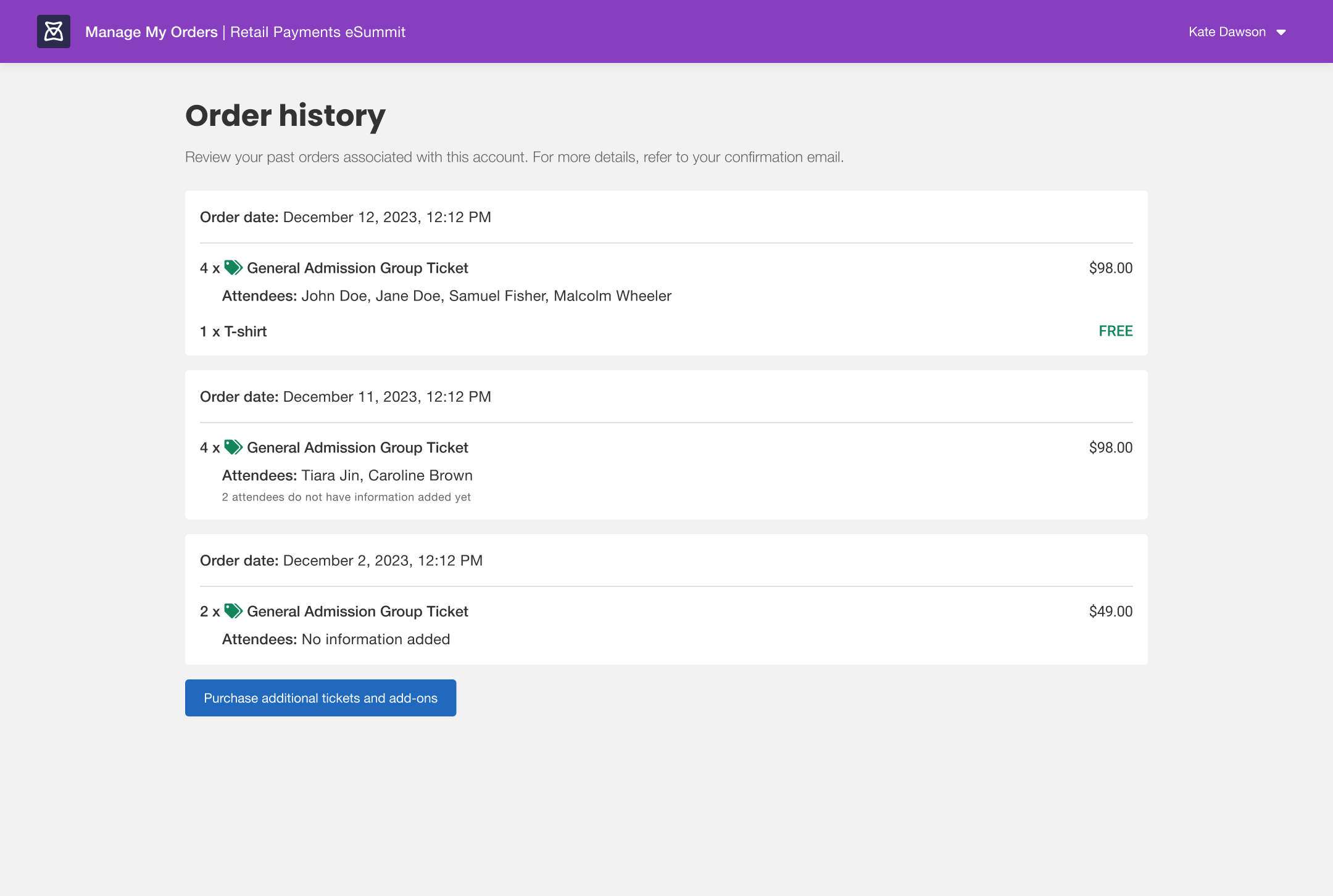 How do I view my registration order and buy additional tickets after ...