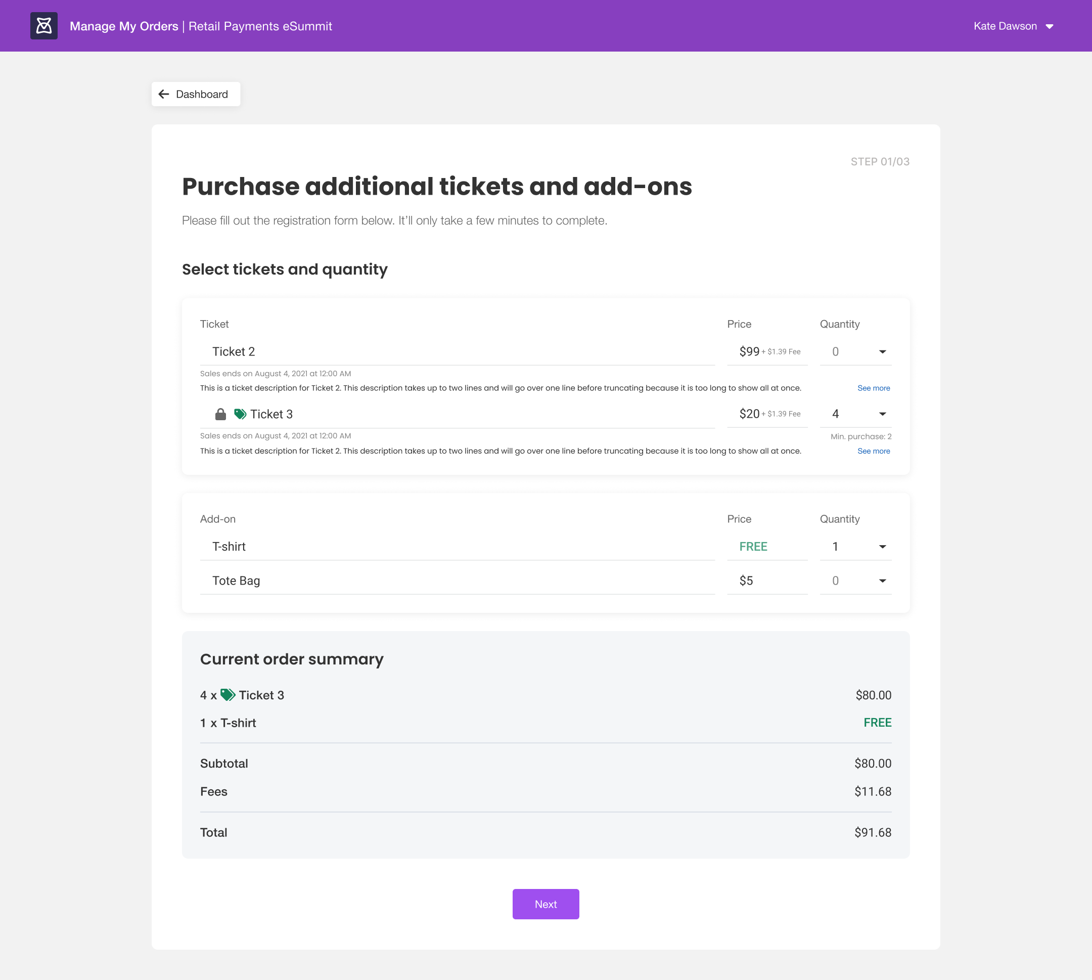 How do I view my registration order and buy additional tickets after ...