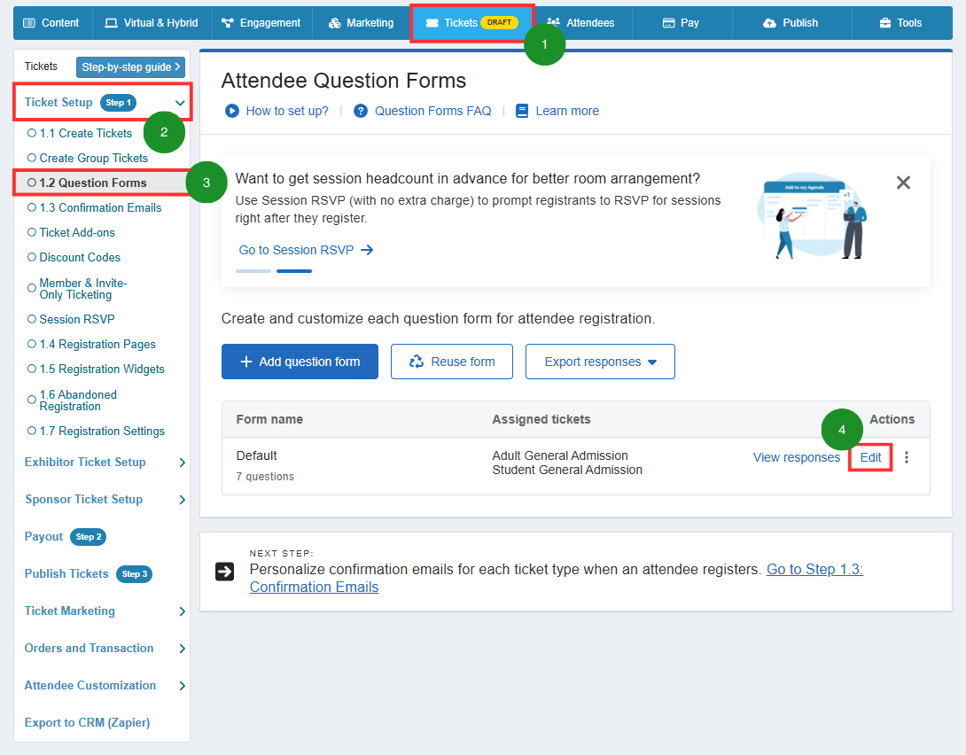 How do I edit a Registration Question Form? – Help Center