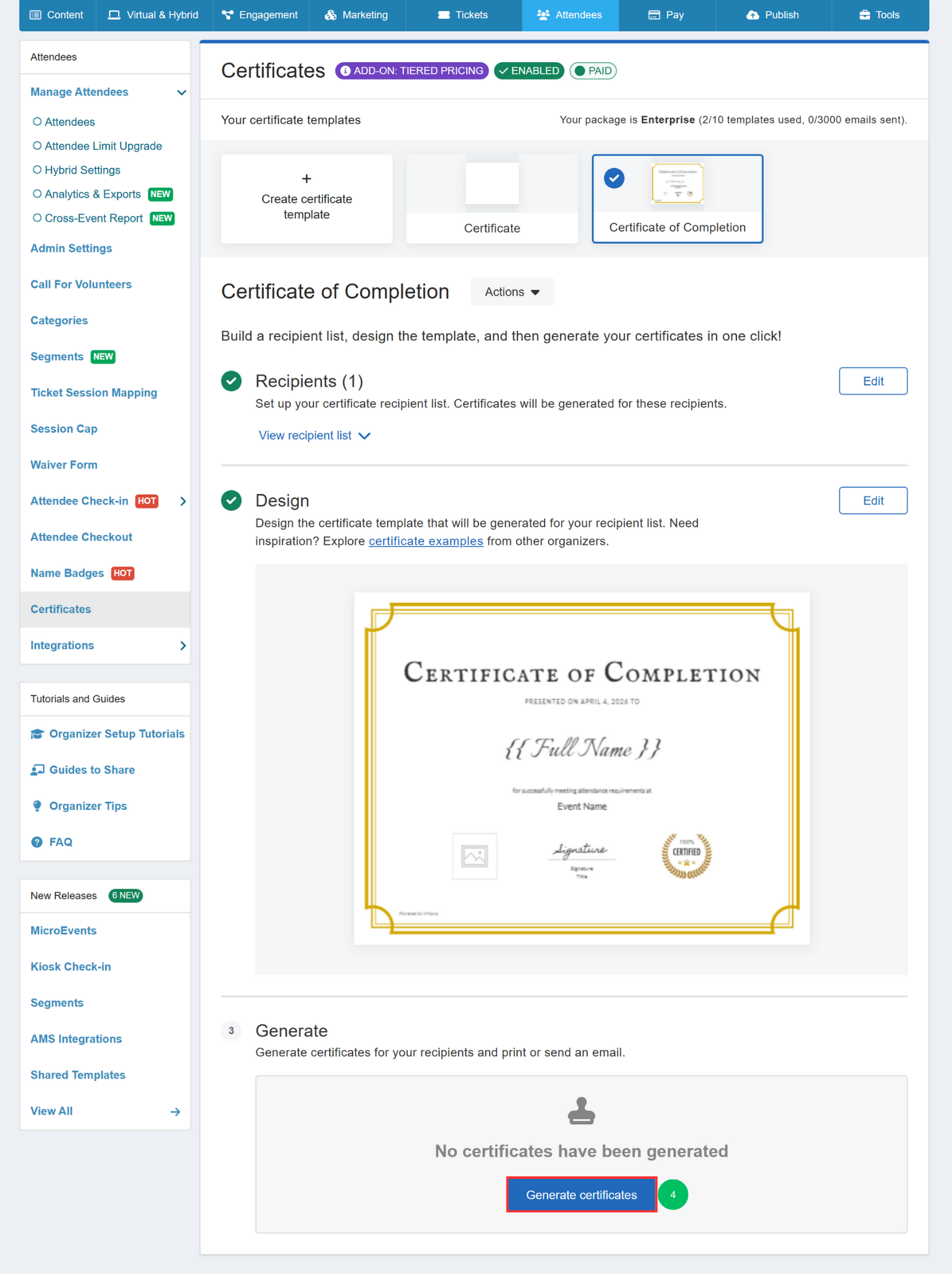 How do I issue Certificates to attendees? – Help Center