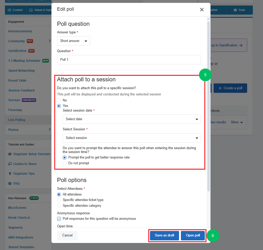 Is it possible to attach a poll to a specific session? – Help Center