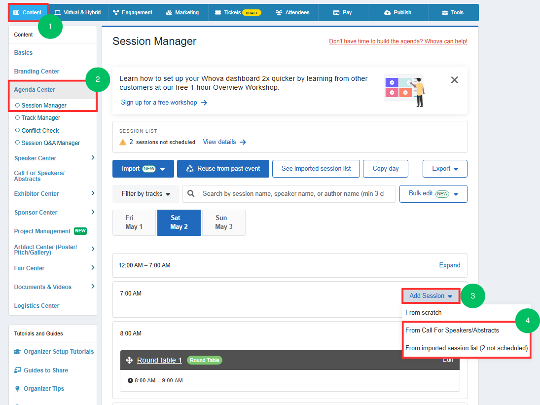 How can I schedule multiple sessions back-to-back? – Help Center